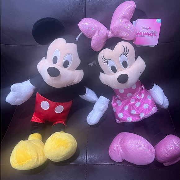 Disney | Toys | Brand New Disney Mickey And Minnie Plush Duo Black Red ...